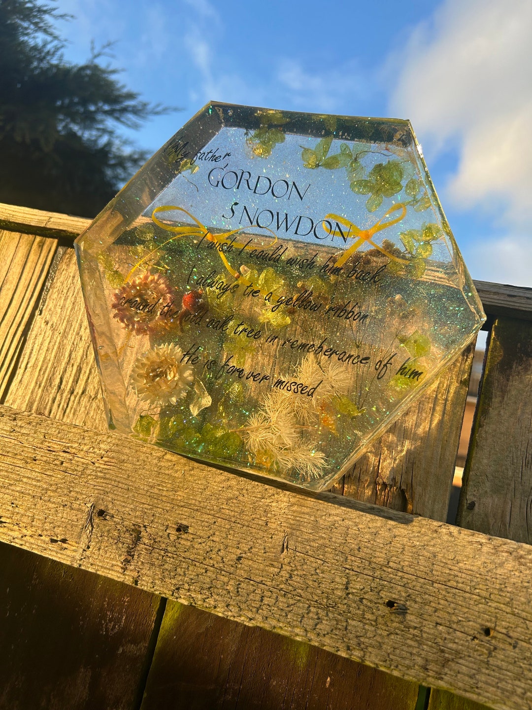 Elegant Resin Grave Marker for Cremation Ashes - Custom Memorial ...