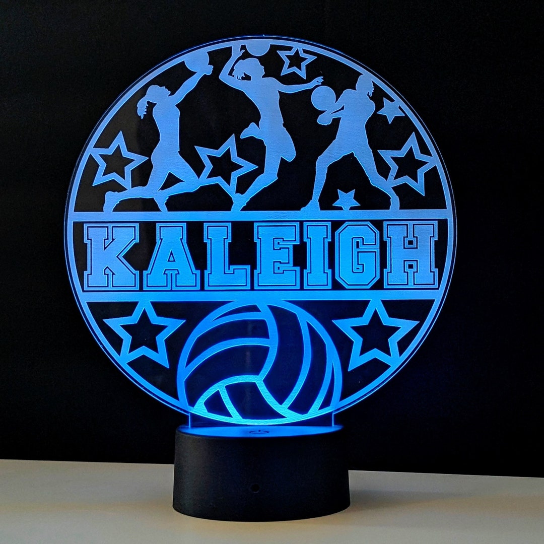 Personalized Volleyball Night Light: Color Changing LED Desk Lamp ...