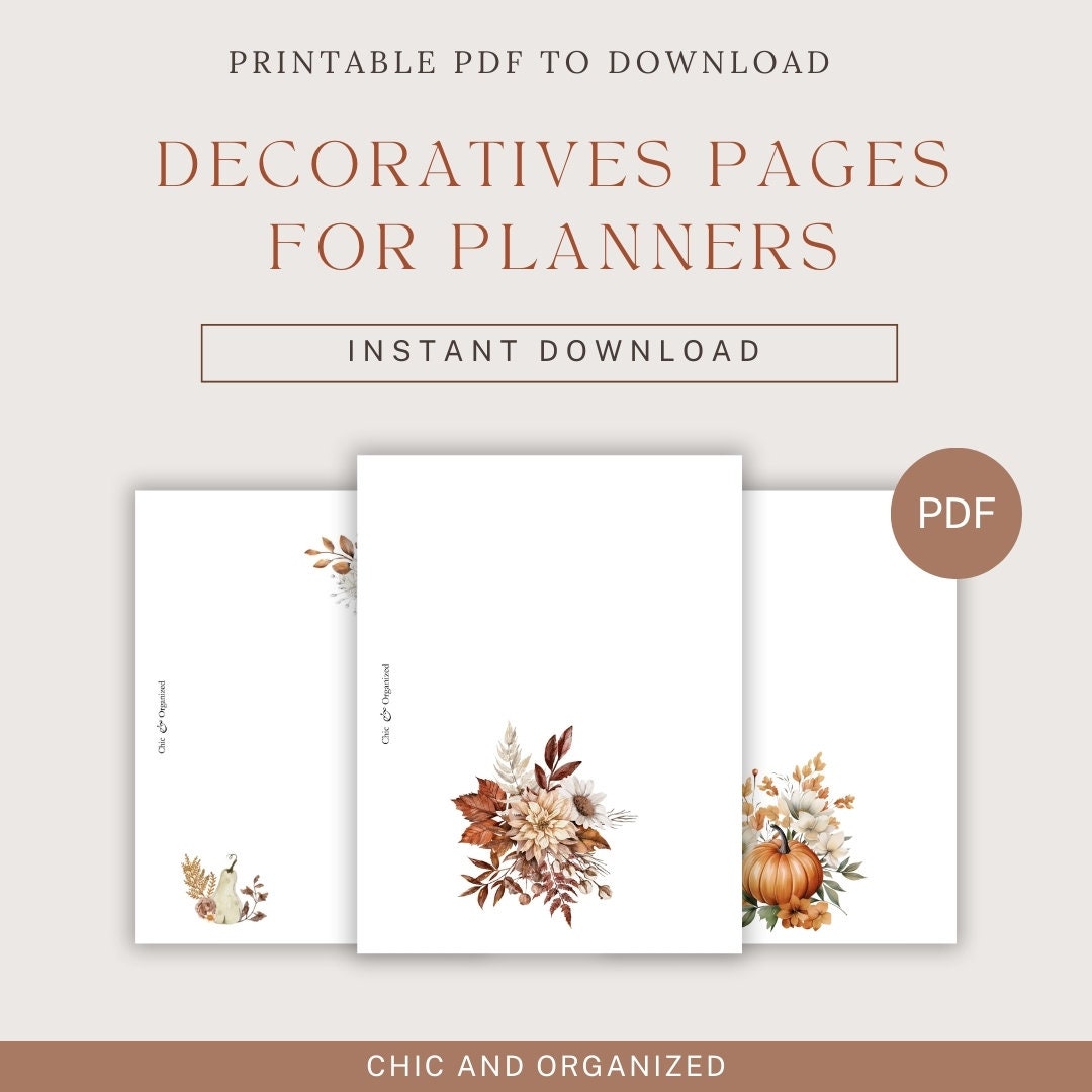 Printable Dashboard for Planner - Fall - Hallooween (A5, Half-letter ...