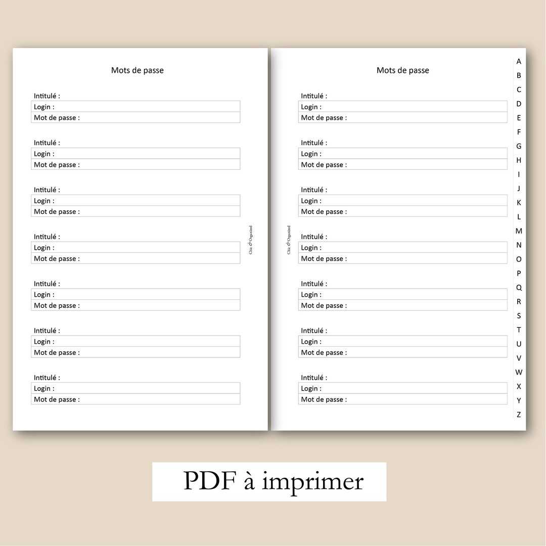 Password Booklet | PDF | Printable - Etsy