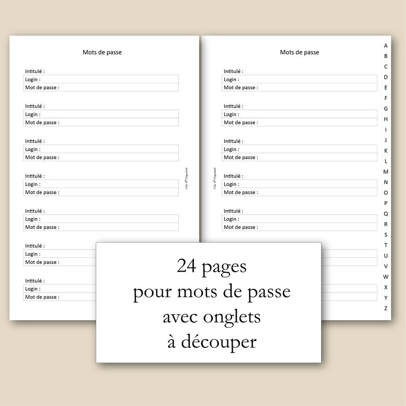 Carnet de mots de passe | PDF | à imprimer - Etsy France