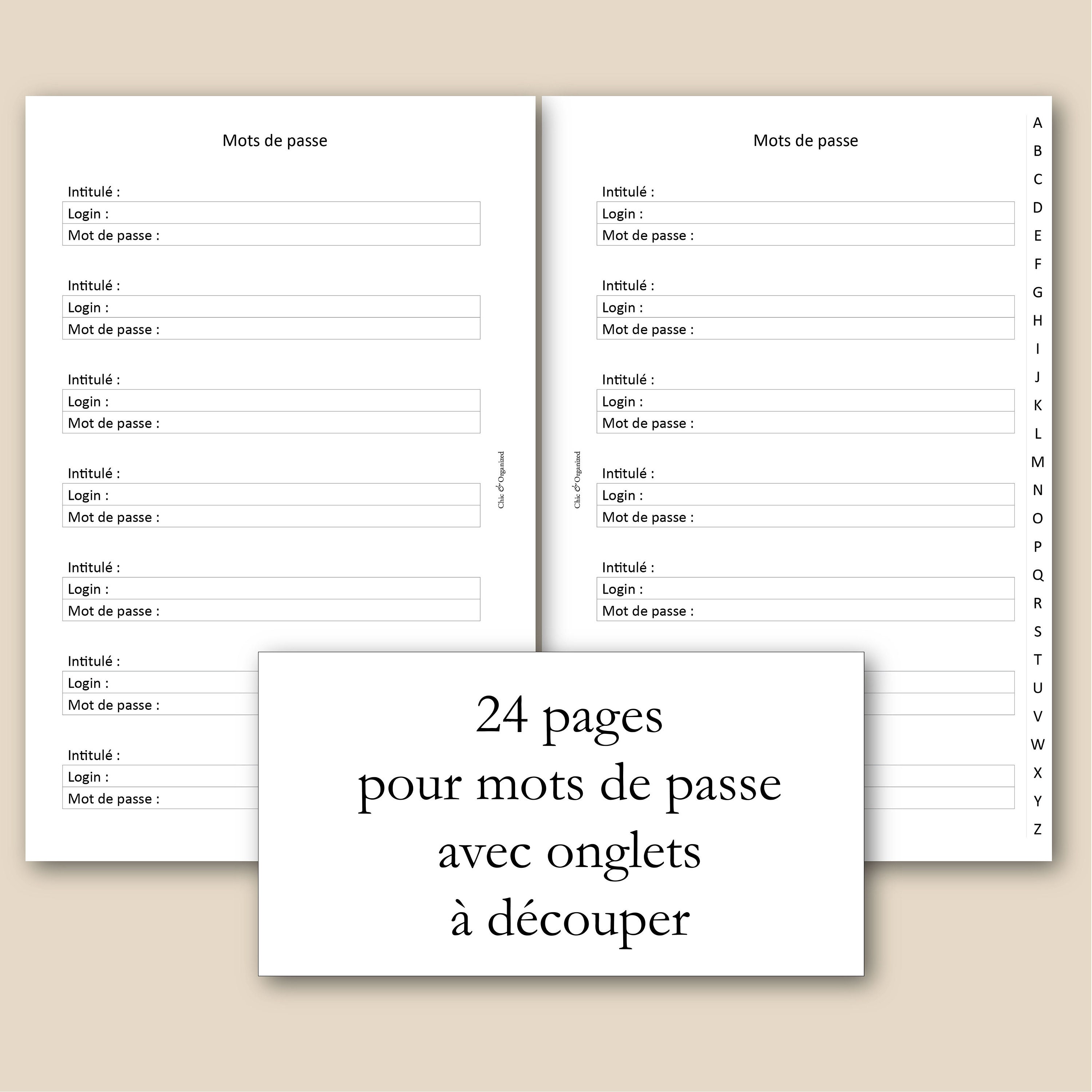 Carnet de mots de passe | PDF | à imprimer - Etsy France
