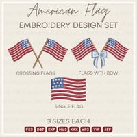 USA Flag Embroidery Design, Digital Machine Embroidery Files, American ...