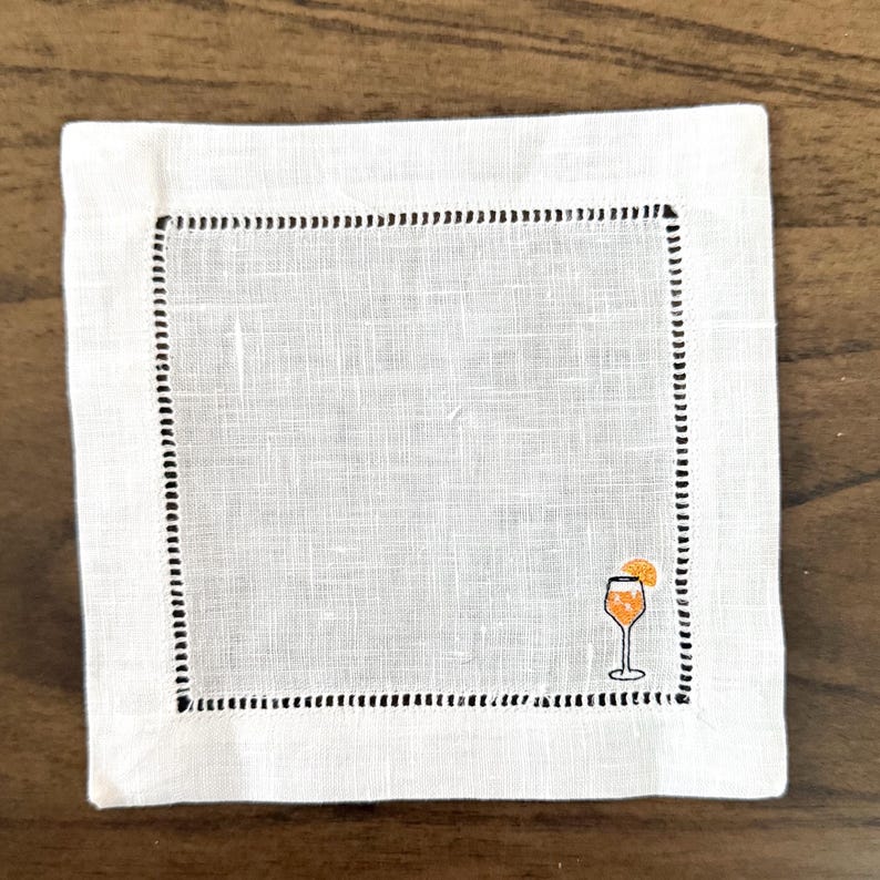 Tiny Aperol Spritz Embroidery Design Files- 3 Sizes - Linen Cocktail ...