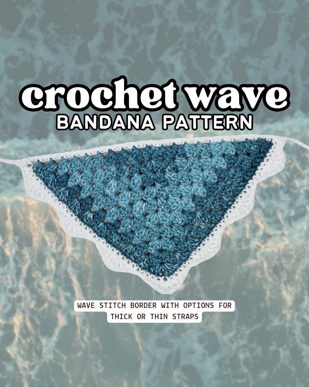 Crochet Wave Bandana Pattern (PDF Download) - Etsy