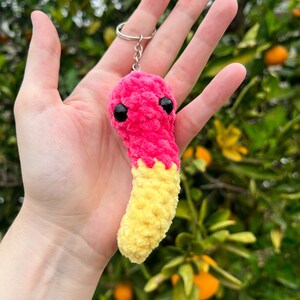 Crochet Gummy Worm Keychain: Plush Keyring - Etsy