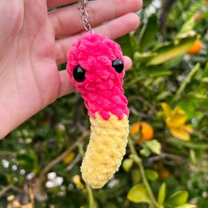Crochet Gummy Worm Keychain: Plush Keyring - Etsy