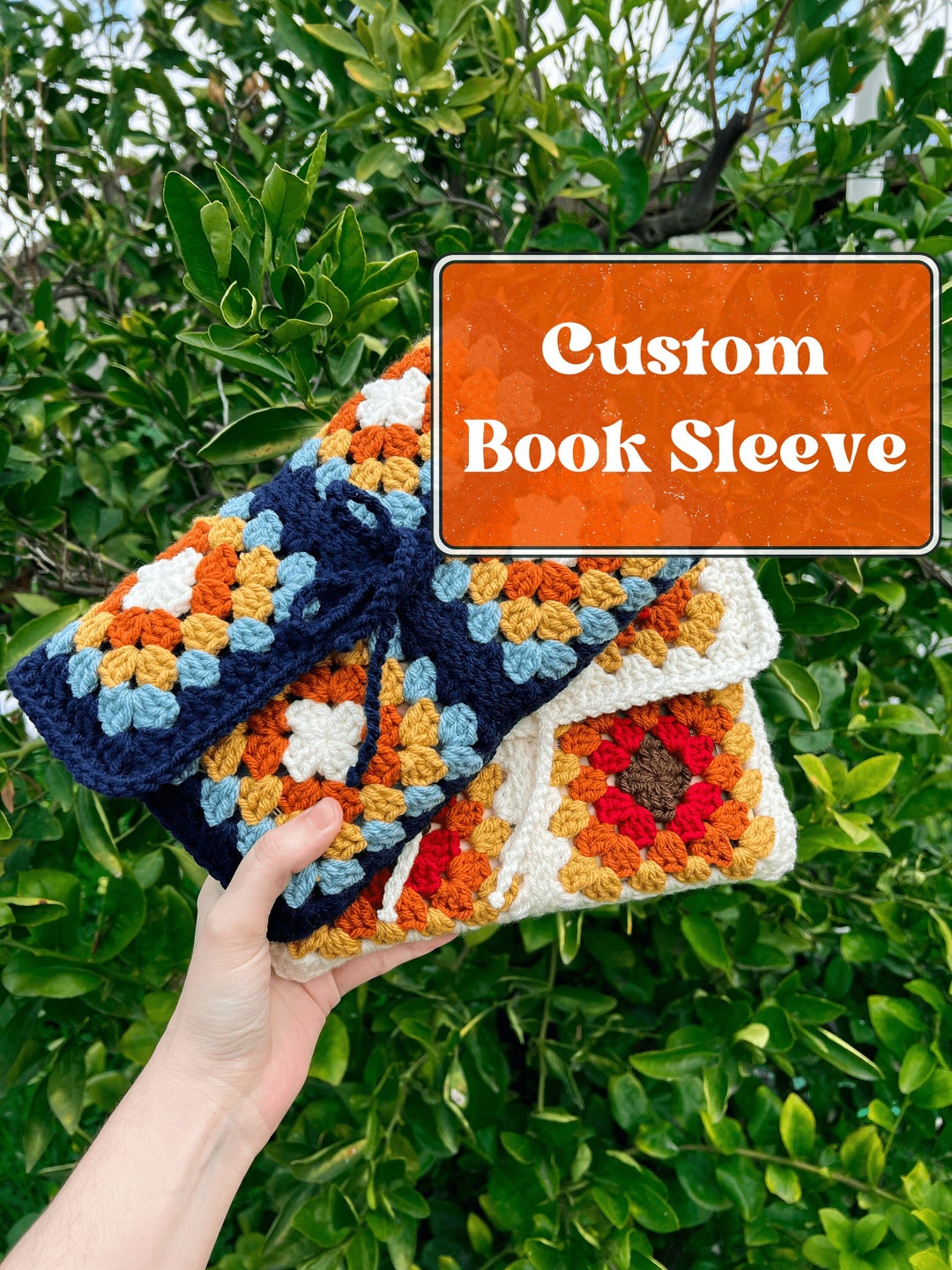Handmade Book Sleeve, Custom Book Gift, Crochet Book Cover, Book Gift ...