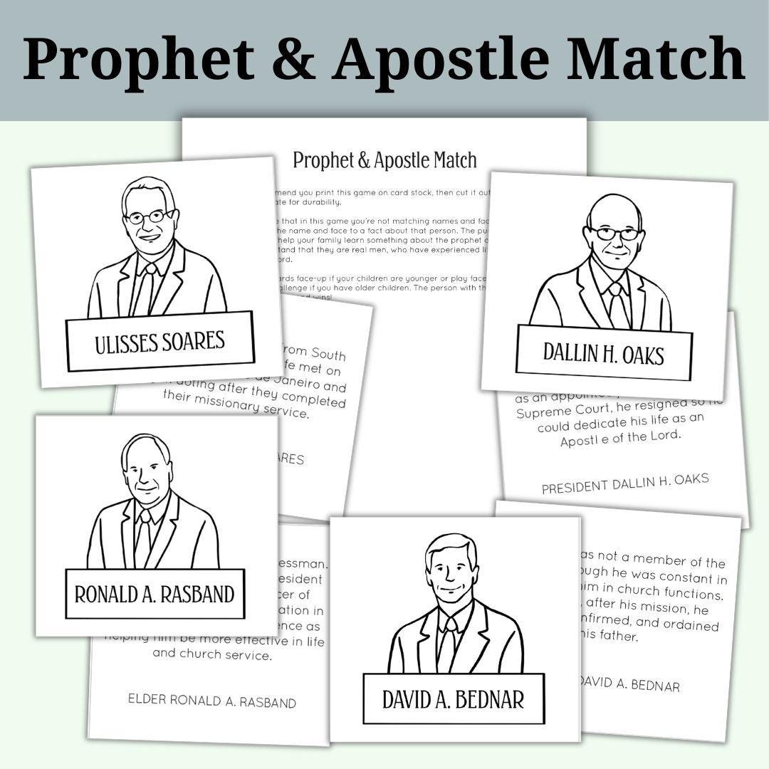 Prophet and Apostle Matching Game (LDS General Conference) - Etsy