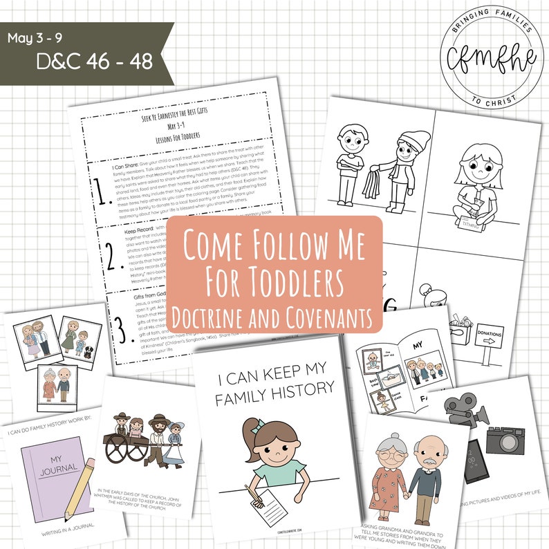 Come Follow Me 2021 TODDLER D&C Lesson 19 may 3 May 9 // - Etsy