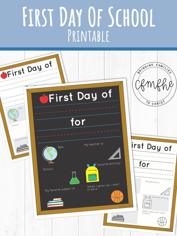 First Day of School Printable // 2021 Back to School - Etsy