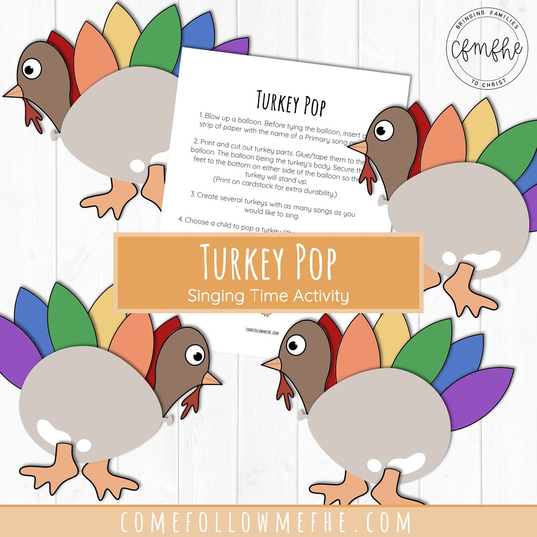Turkey Pop Singing Time Activity - Etsy