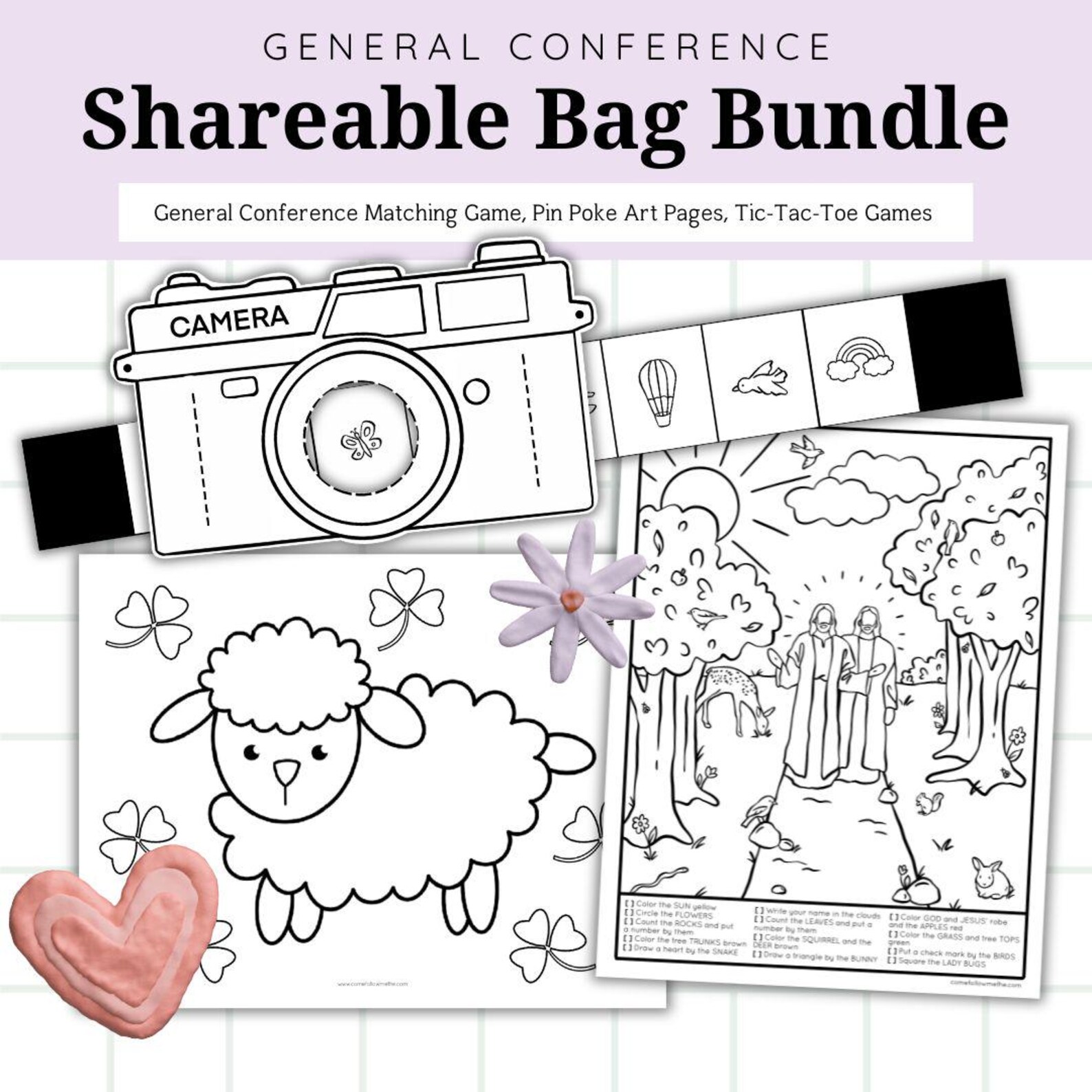 General Conference Activity Bag Bundle for Kids, Shareable LDS Primary ...