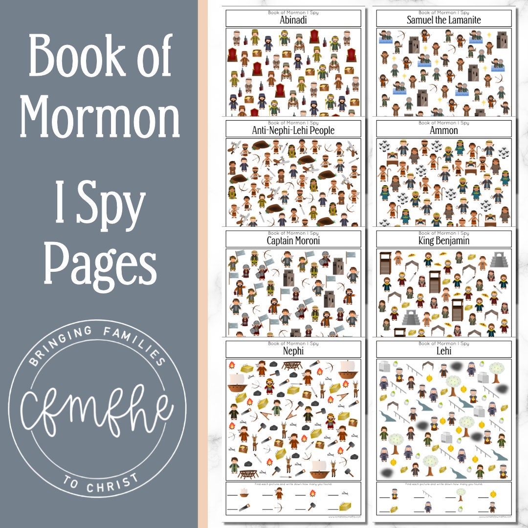 Book of Mormon I Spy Pages // Book of Mormon, Quiet Activity, Sacrament ...