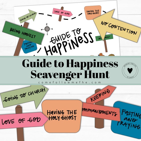 Guide to Happiness Scavenger Hunt - Etsy