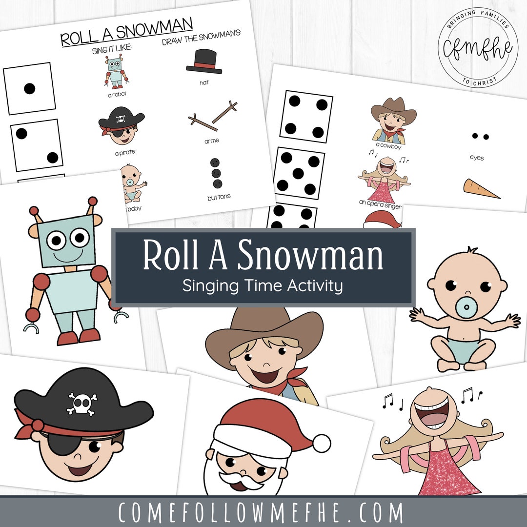 Roll A Snowman Singing Time Activity // LDS Primary, LDS Singing Time ...