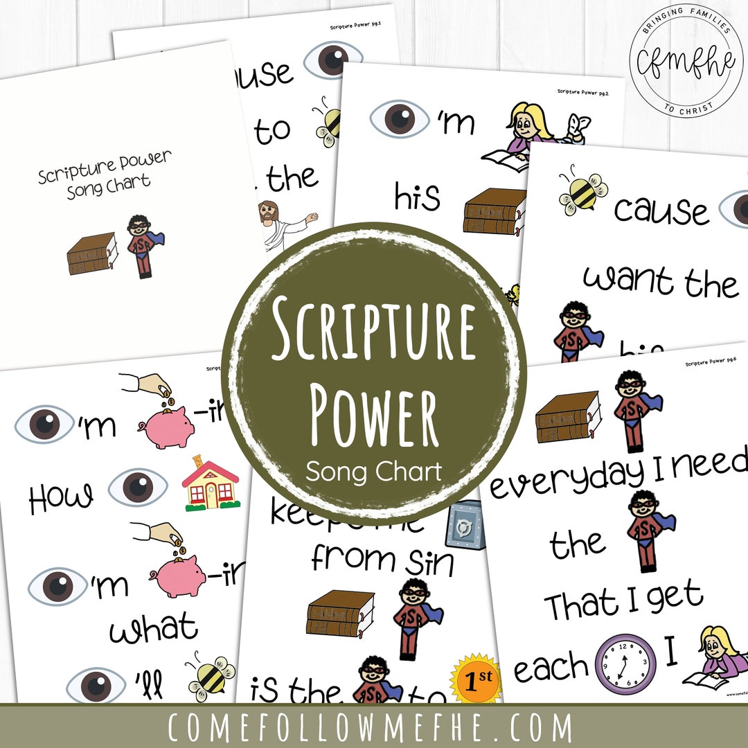 Scripture Power Song Chart // Primary, Singing Time, Primary Song, LDS ...