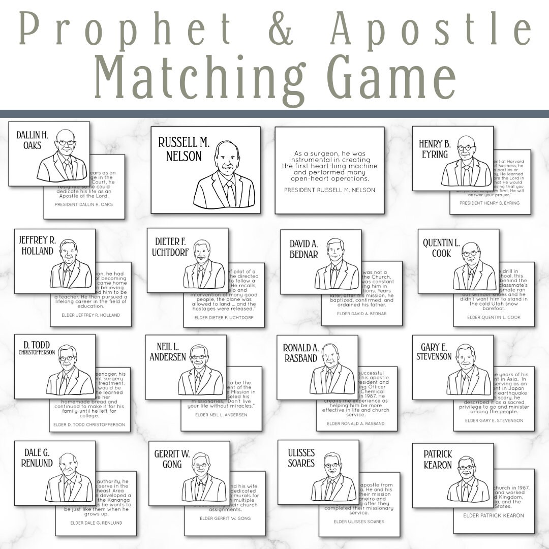 Apostle Matching Game // LDS General Conference, General Conference ...