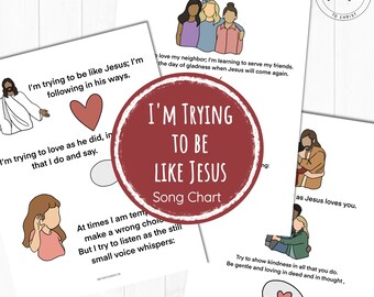 I'm Trying to Be Like Jesus Singing Time Primary Song Helps Flip Chart ...