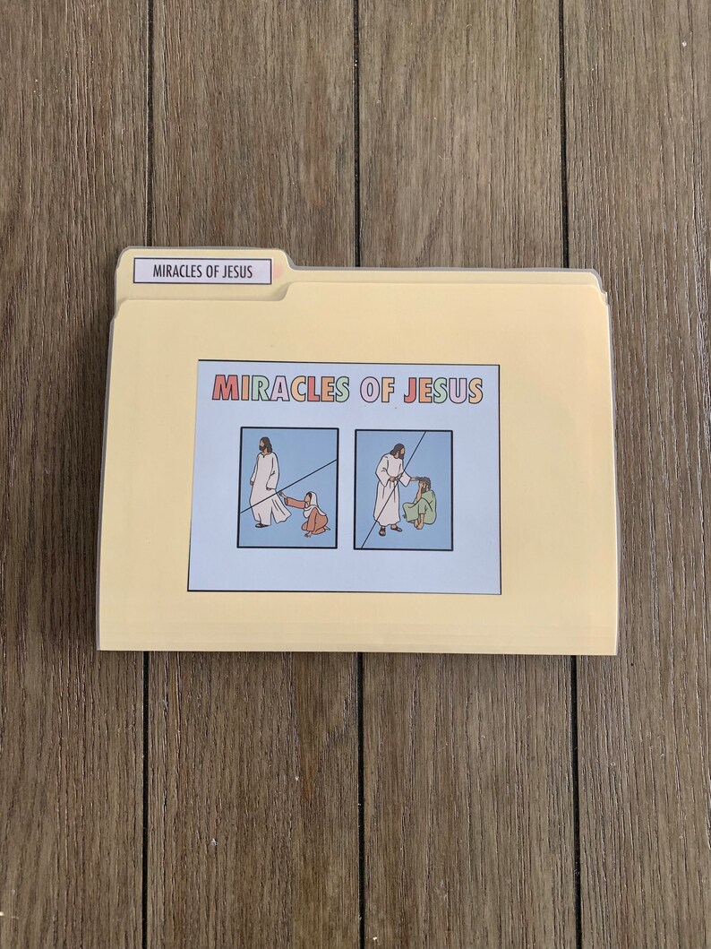 Miracles of Jesus File Folder Game // New Testament Study, New ...