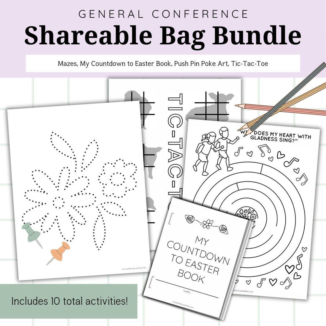 General Conference Activity Bag Bundle for Kids, Shareable LDS Primary ...