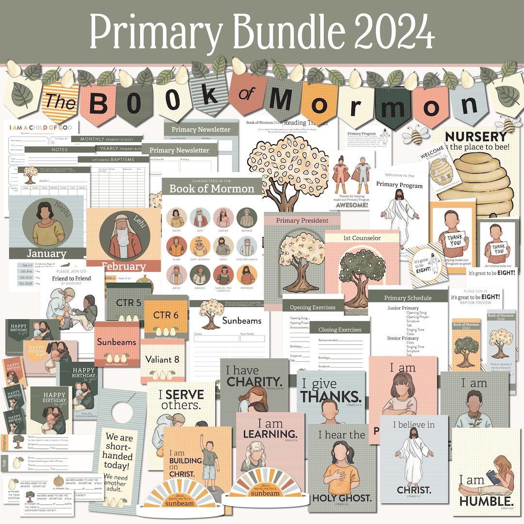 Book of Mormon 2024 Complete Primary Bundle // LDS Primary, Primary ...