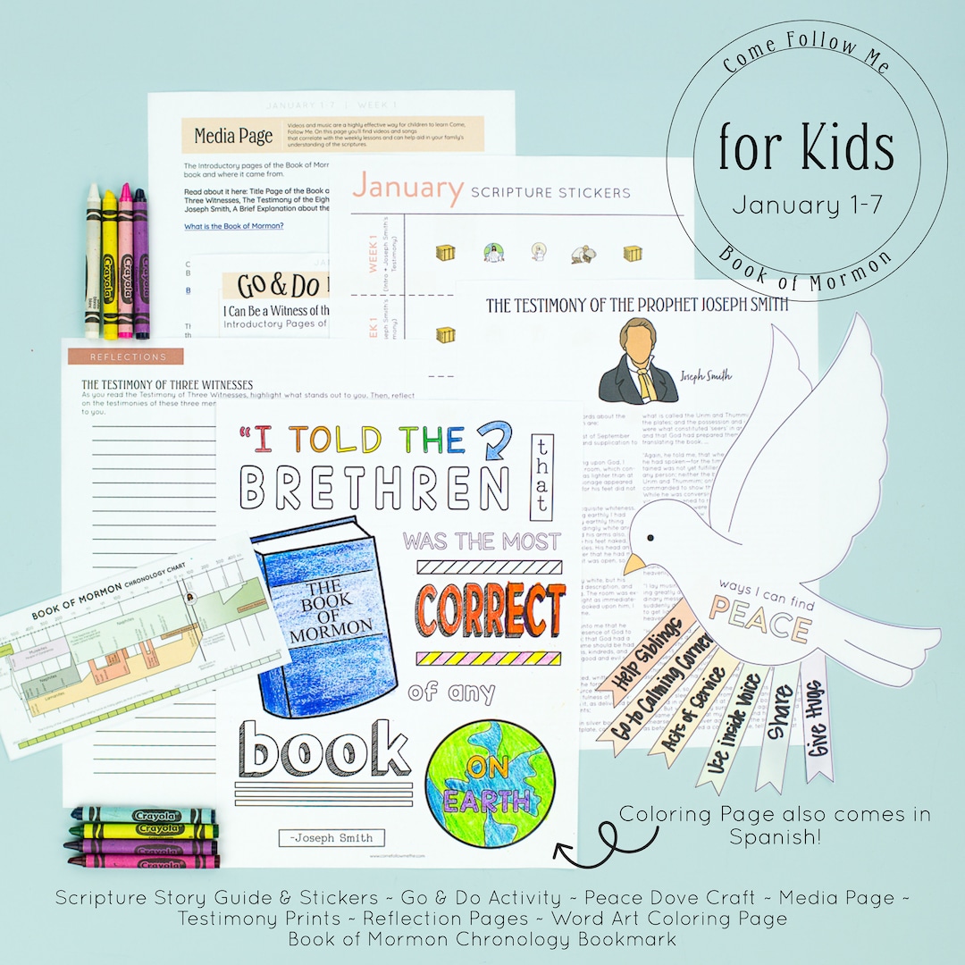 Come Follow Me Primary 2024 ELEMENTARY: Book of Mormon Lesson 1 Jan 1-7 ...