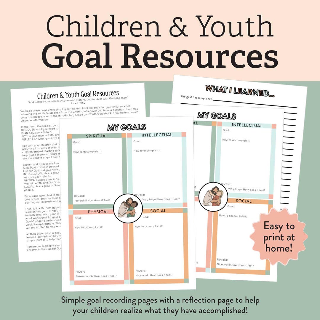 Children and Youth Goal Resources // LDS Primary, LDS Youth, 2025 ...