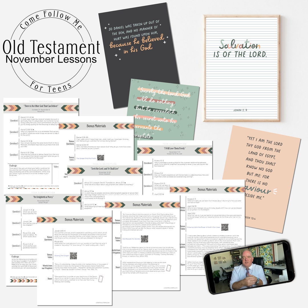 TEEN: Old Testament November Lessons Oct 31 - Nov 27 // Come Follow Me ...