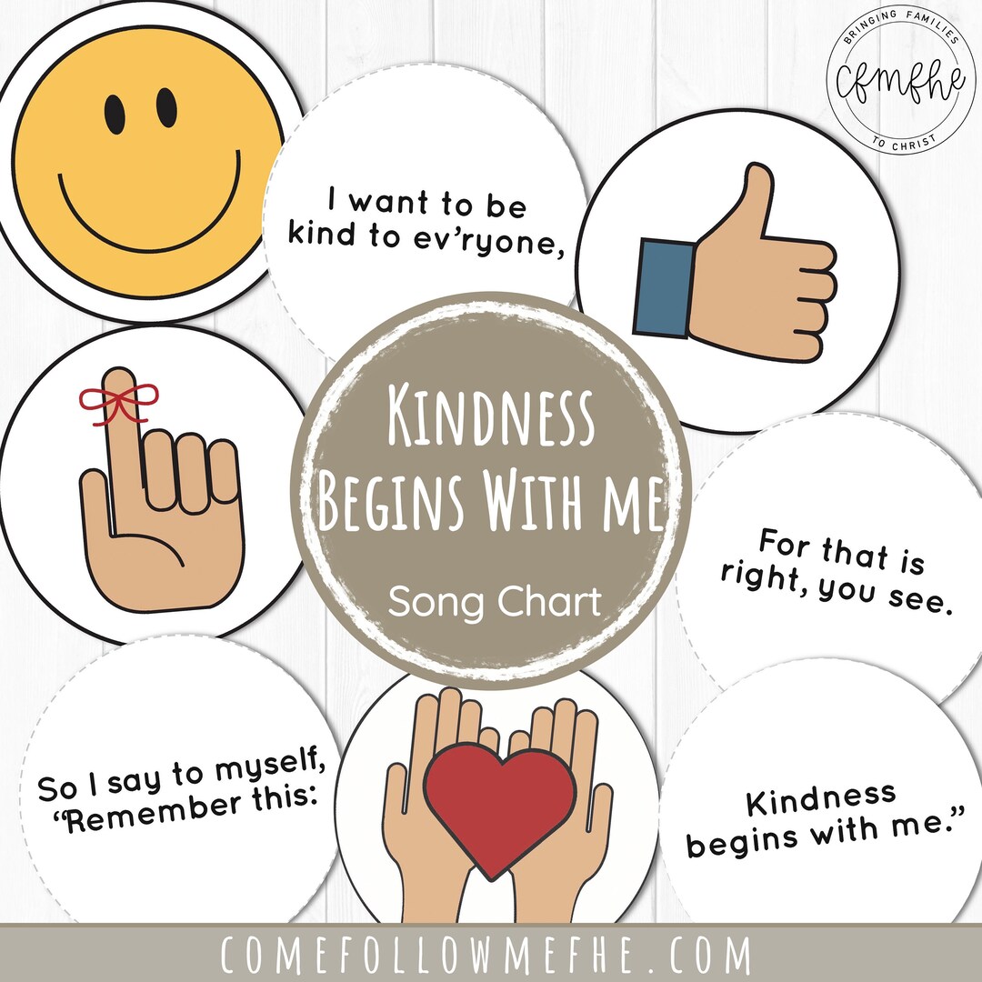 Kindness Begins With Me Song Chart // Primary 2022, Singing Time ...