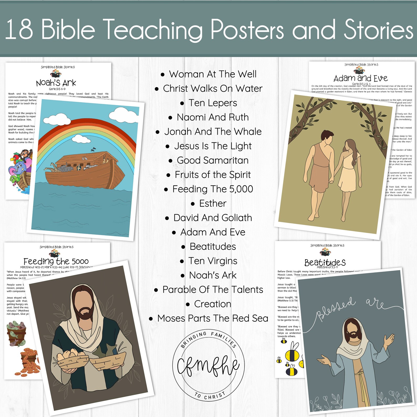 Bible Teaching Posters and Stories // Old Testament New | Etsy