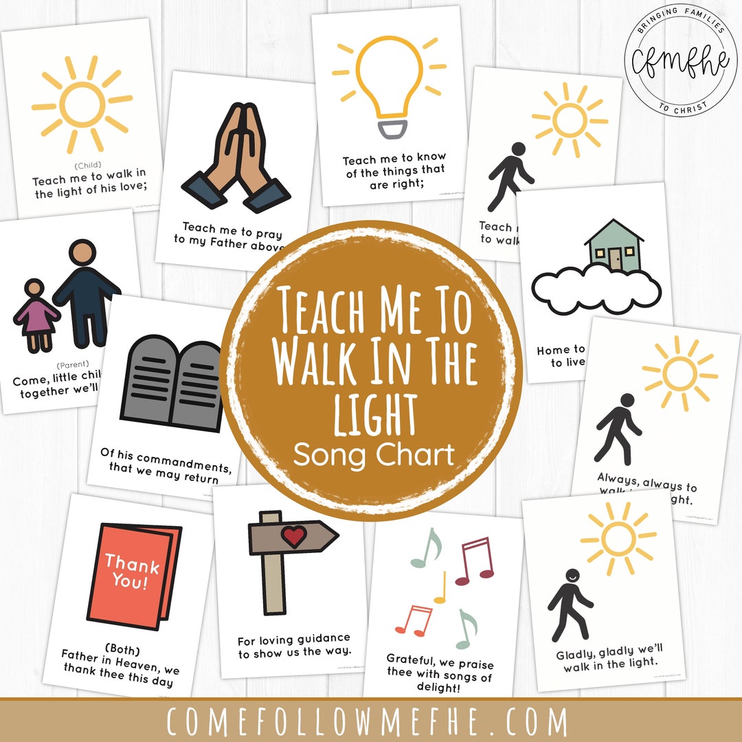 Teach Me to Walk in the Light Song Chart // Primary 2022, Singing Time ...