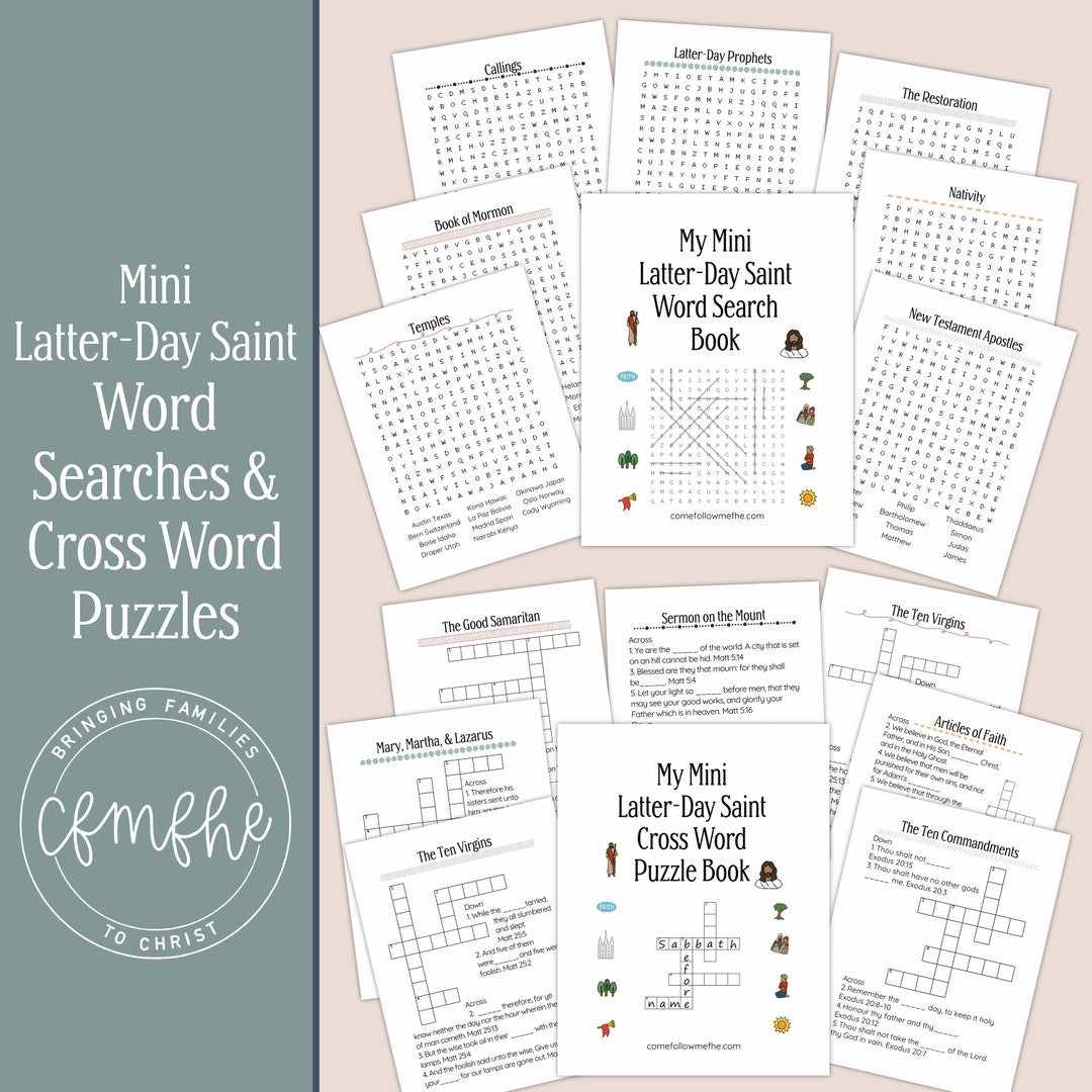 Mini Latter-day Saint Crosswords and Word Searches // LDS, Crossword ...