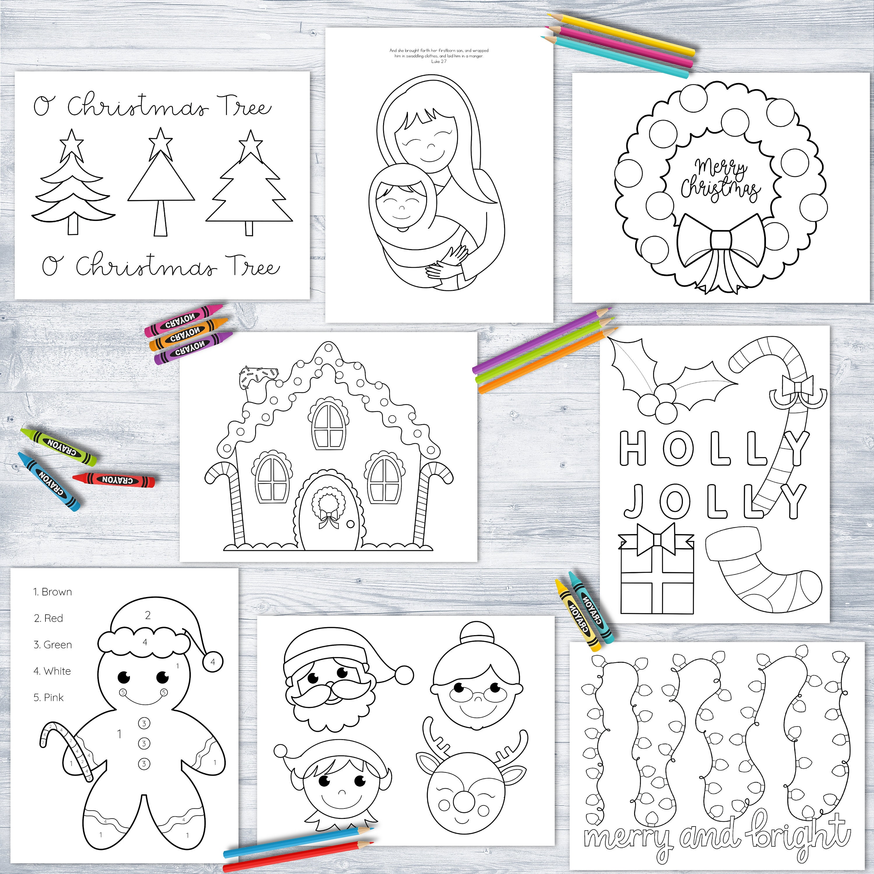 Ultimate Coloring Page Bundle // Coloring Pages, Holiday Coloring Page ...
