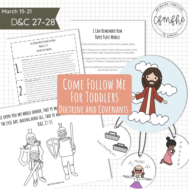 Come Follow Me 2021 TODDLER D&C Lesson 12 mar 15 Mar 21 // - Etsy