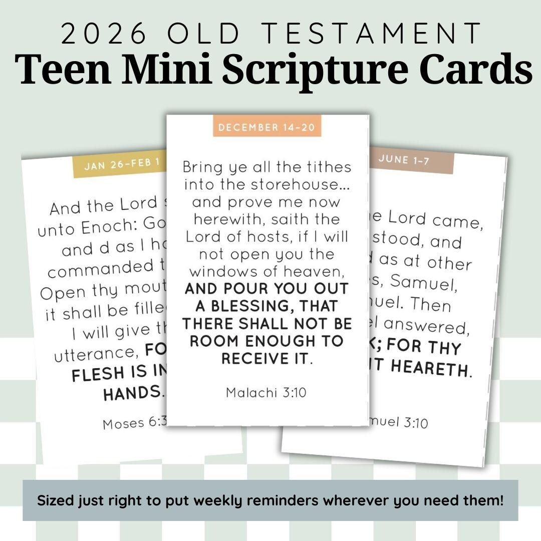 Teen Mini Scripture Cards | Old Testament 2026 // Come Follow Me 2026 ...