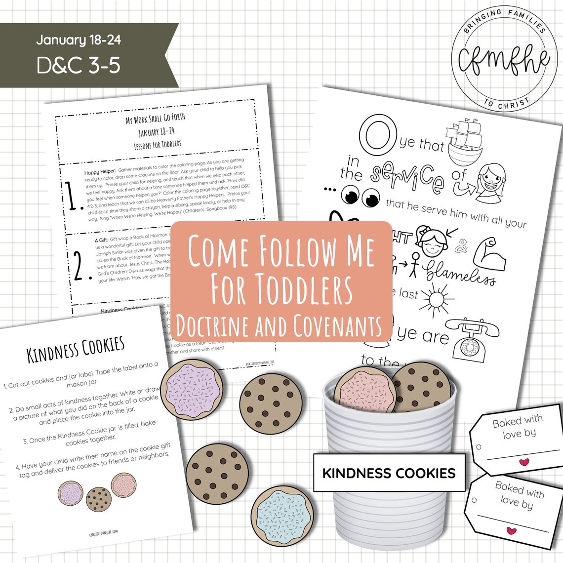 Come Follow Me 2021 TODDLER D&C Lesson 4 jan 18-24 // LDS - Etsy