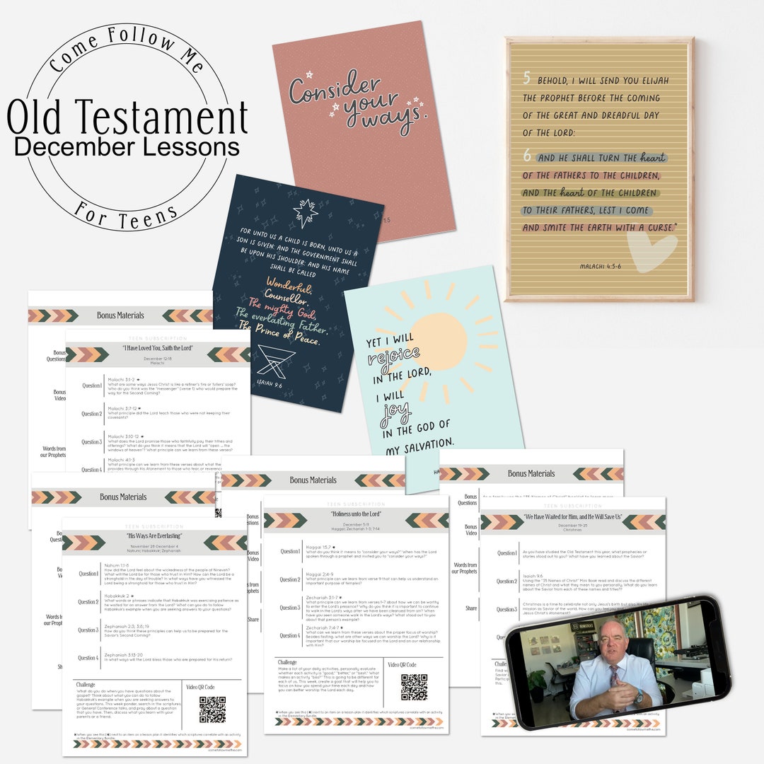 TEEN: Old Testament December Lessons Nov 28 - Dec 25 // Come Follow Me ...