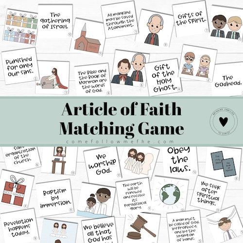 13 Articles of Faith Flashcards - Etsy