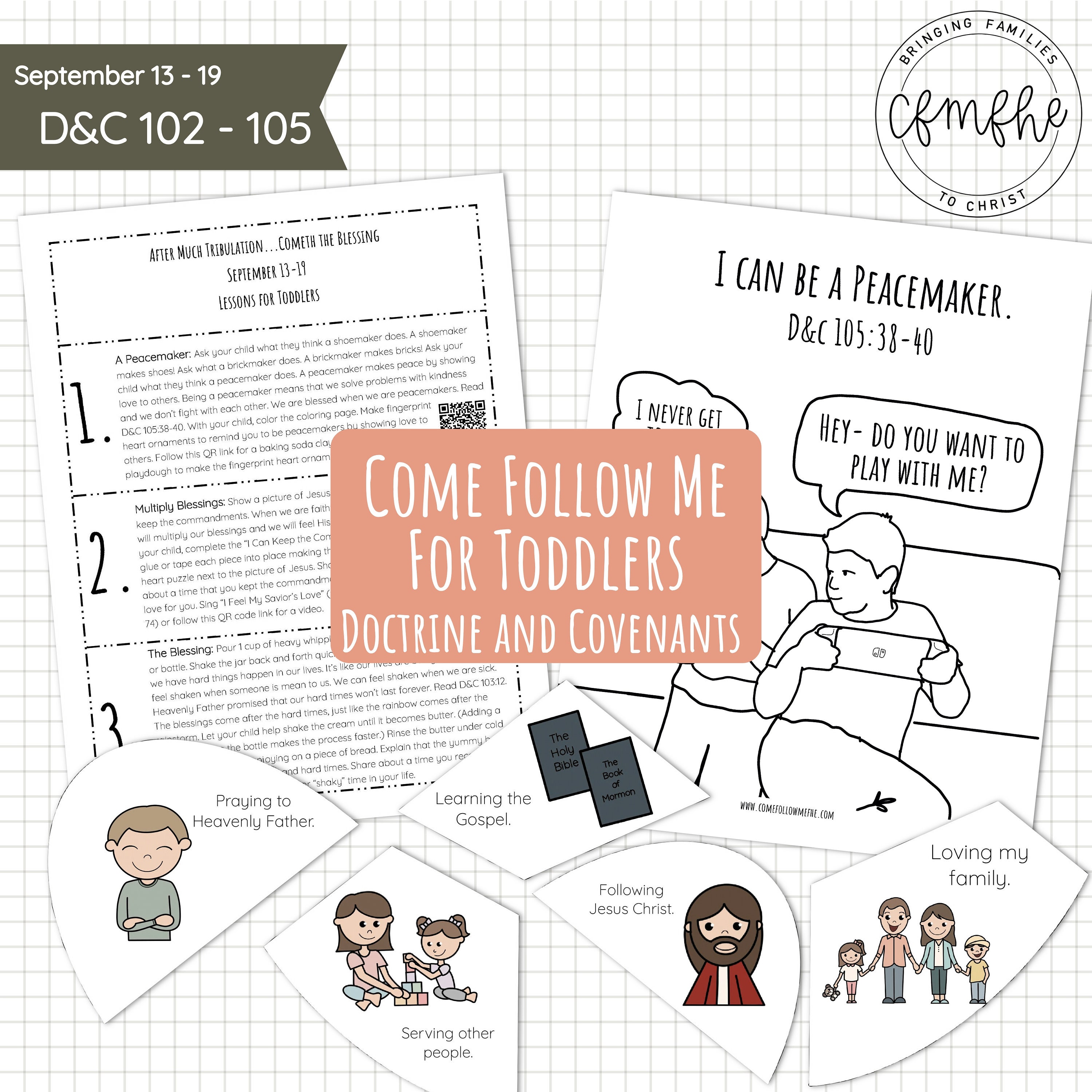 Come Follow Me 2021 TODDLER: D&C Lesson 38 september 13 | Etsy