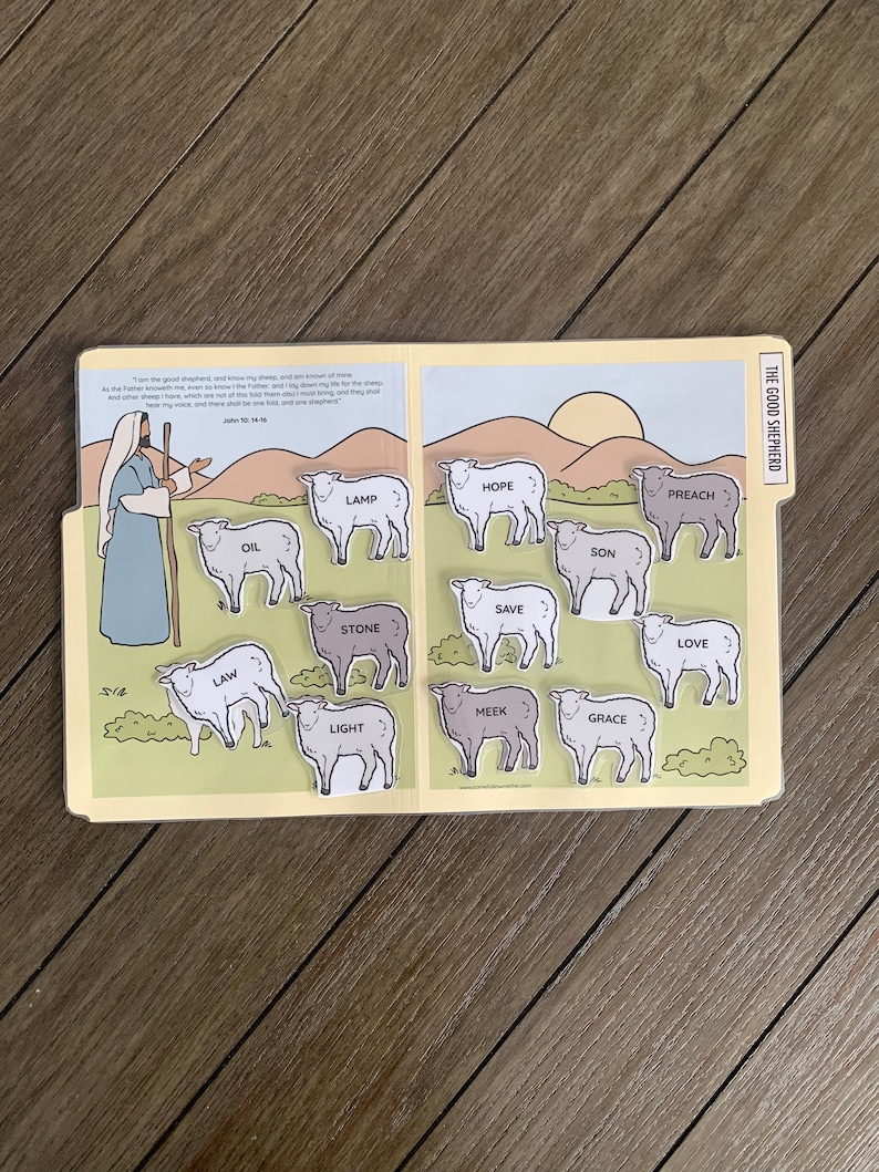 The Good Shepherd File Folder Game // New Testament Study New - Etsy
