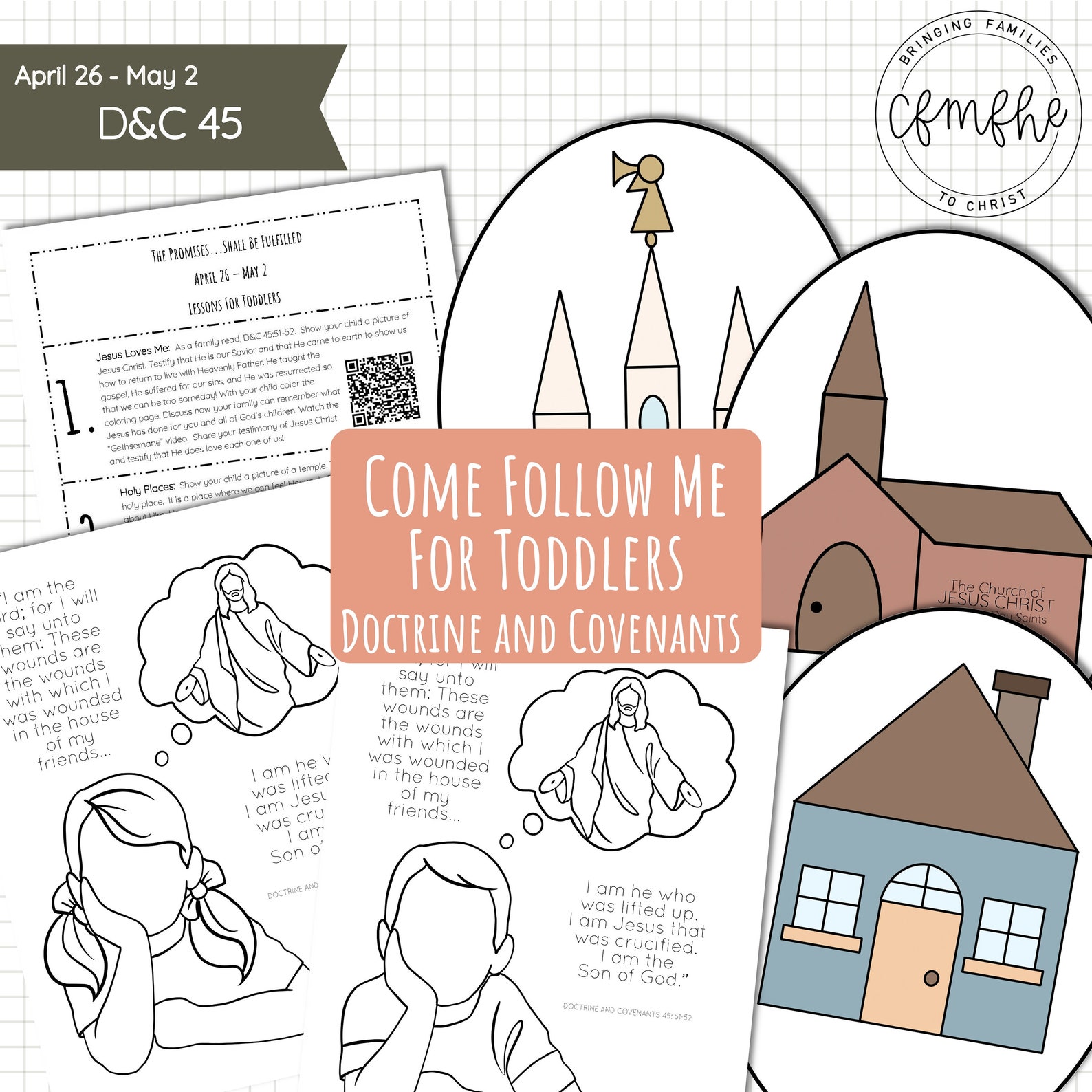 Come Follow Me 2021 TODDLER D&C Lesson 18 april 26 May 2 - Etsy