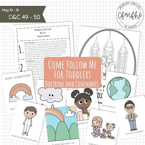 Come Follow Me 2021 TODDLER D&C Lesson 36 august 30 - Etsy