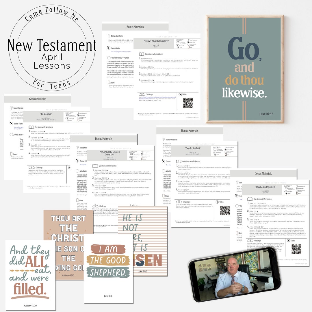 TEEN: New Testament April Lessons Mar 27 - Apr 30 // Come Follow Me ...