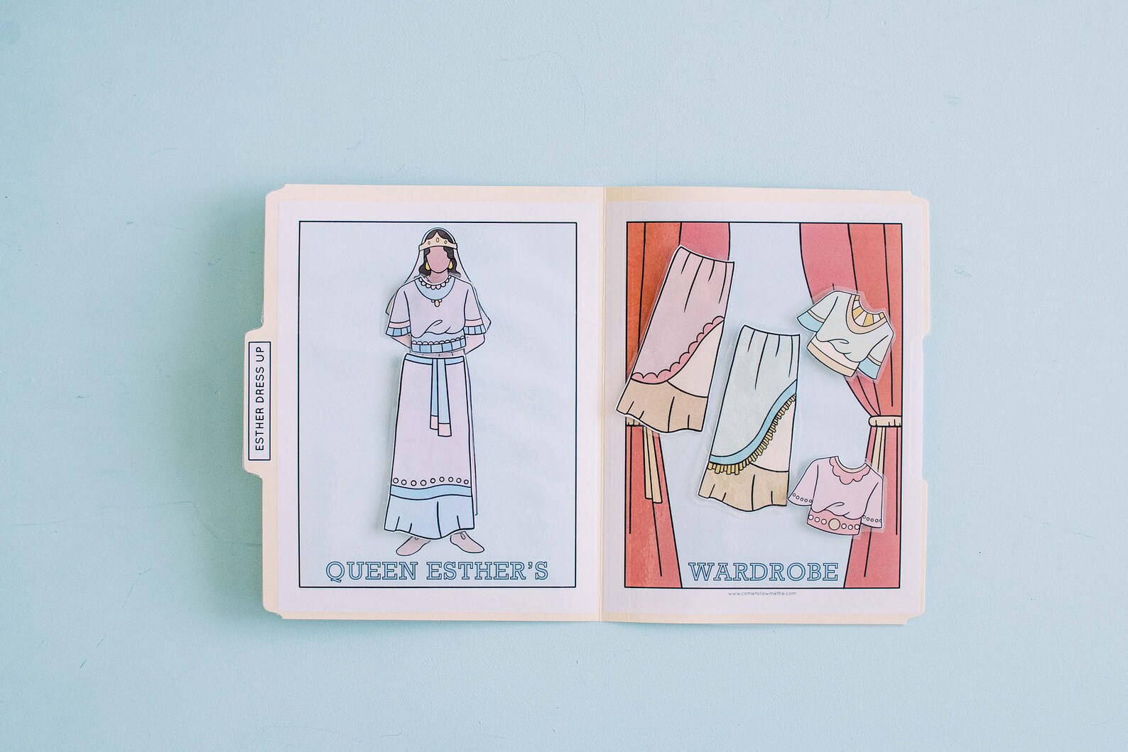 Esther Dress up File Folder Game // Old Testament Study, Old Testament ...