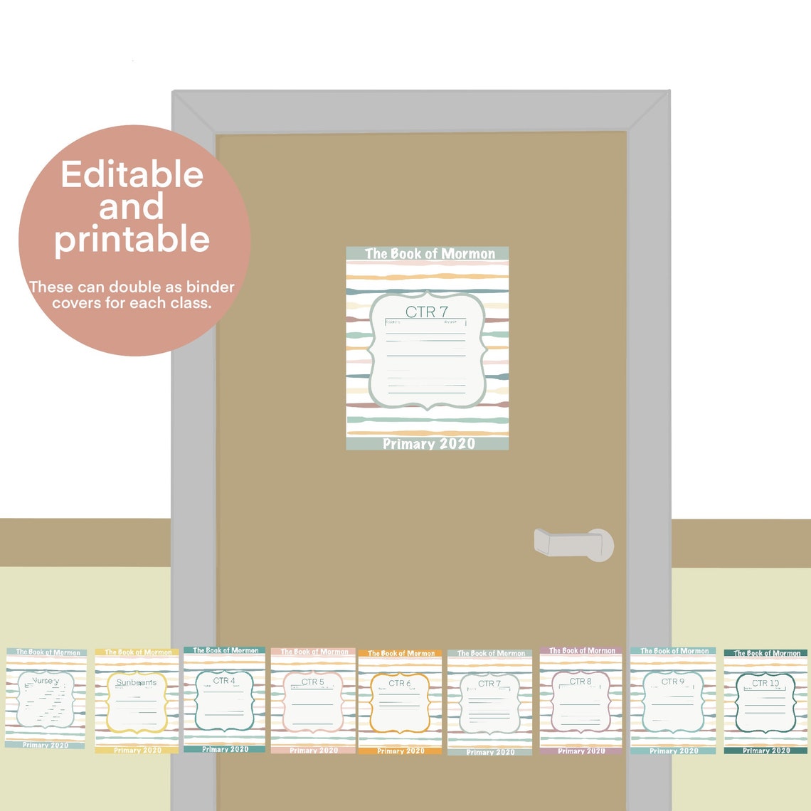 Book of Mormon Primary Classroom Door Signs - Etsy