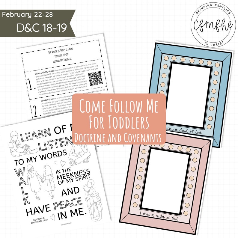 Come Follow Me 2021 TODDLER D&C Lesson 9 feb 22 Feb 28 // - Etsy