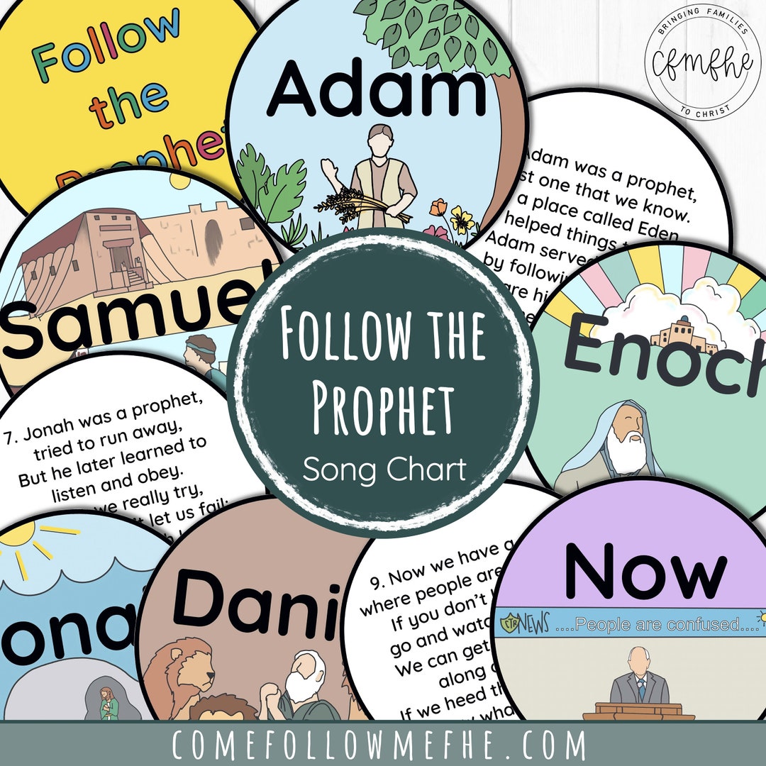 Follow the Prophet Song Chart // Primary 2022, Singing Time, Primary ...