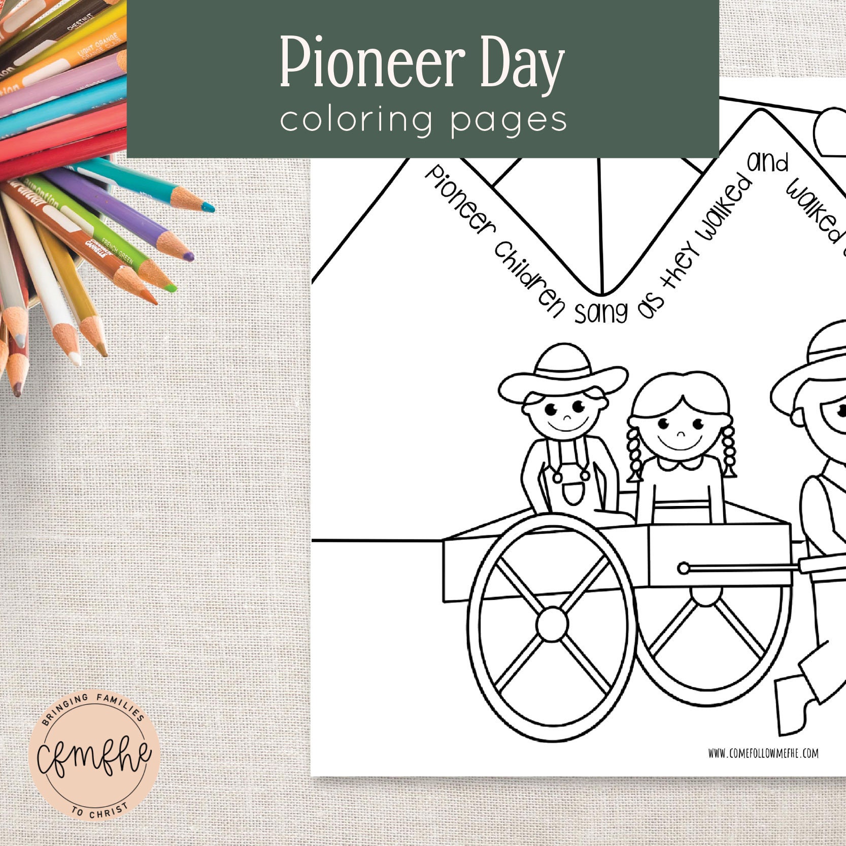 Pioneer Children Coloring Page