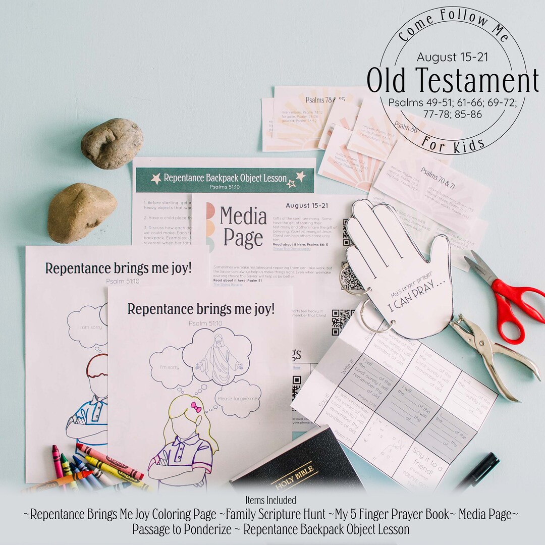 Come Follow Me Primary 2022 ELEMENTARY: Old Testament Lesson 34 Aug 15 ...